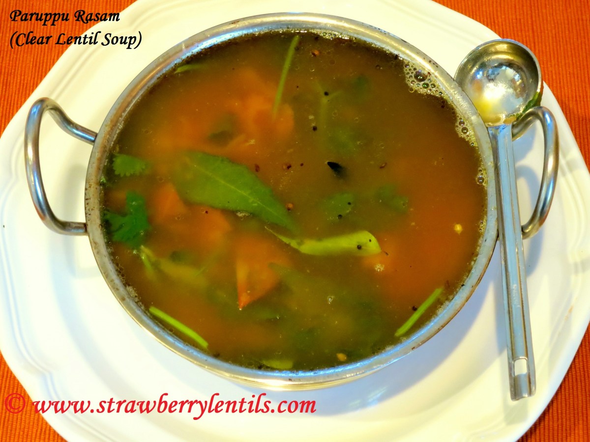 Rasam (Clear Lentil Soup) | Strawberry Lentils